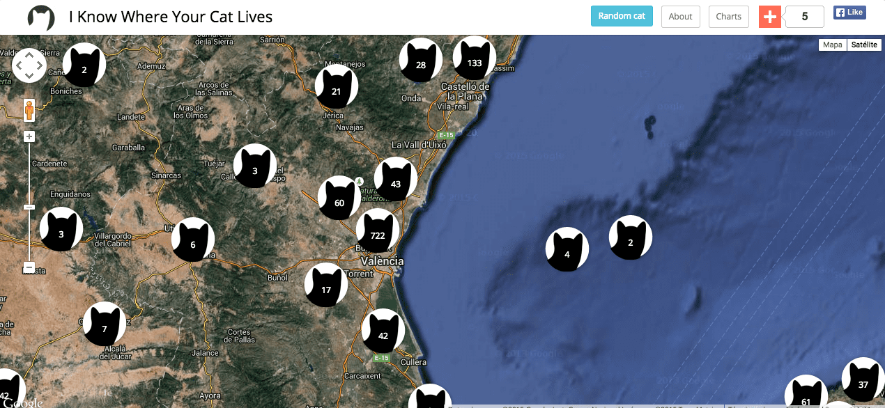 El mapa de gatos, un ejemplo de privacidad y geolocalización